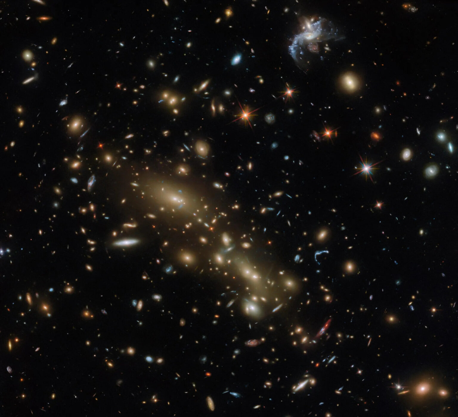 To się nazywa skala! Hubble sfotografował podwójną gromadę galaktyk – PULS KOSMOSU
